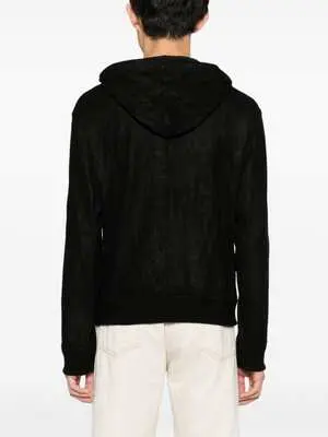 GIORGIO BRATO Suede Hooded Jacket - Black