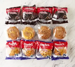 DAVID'S COOKIES 12 Individually Wrapped Jumbo Muffins