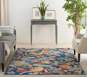 NOURISON HOME Allur 09 Navy Multicolor 5' X 7' Rug - One-color