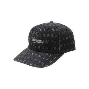 Supreme Jacquard Logos Denim Six-panel Hat - Black
