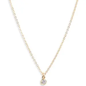 SET & STONES Birthstone Pendant Necklace - Gold/april
