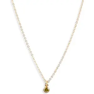 SET & STONES Birthstone Pendant Necklace - Gold/august