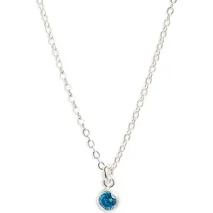 SET & STONES Birthstone Pendant Necklace - Silver / December