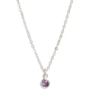 SET & STONES Birthstone Pendant Necklace - Silver / February