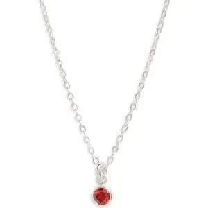 SET & STONES Birthstone Pendant Necklace - Silver / July