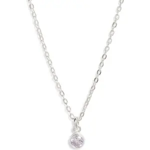 SET & STONES Birthstone Pendant Necklace - Silver / June