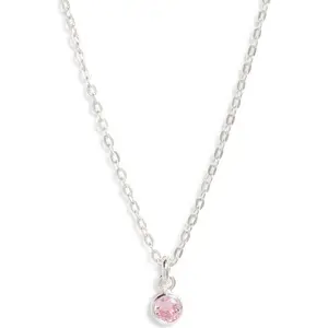 SET & STONES Birthstone Pendant Necklace - Silver / October
