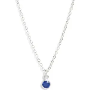 SET & STONES Birthstone Pendant Necklace - Silver / September