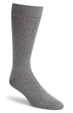 Pantherella Gadsbury Fil Coupé Dot Dress Socks - Mid Grey Mix