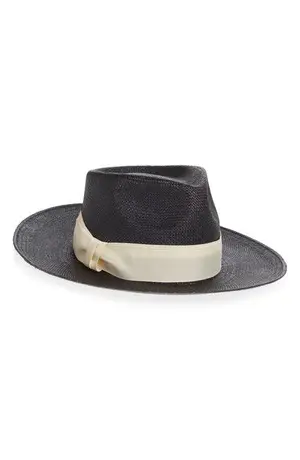 RENÉ MANTILLA, NEW YORK René Mantilla Handwoven Fedora - Black