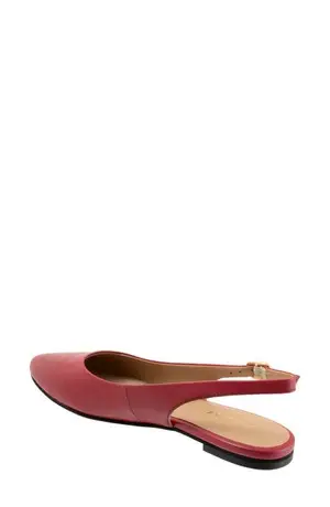 Trotters Evelyn Pointed Toe Slingback Flat - Red