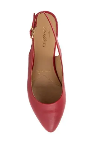 Trotters Evelyn Pointed Toe Slingback Flat - Red
