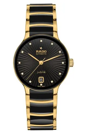 RADO Centrix Automatic Diamond Bracelet Watch - Black/gold