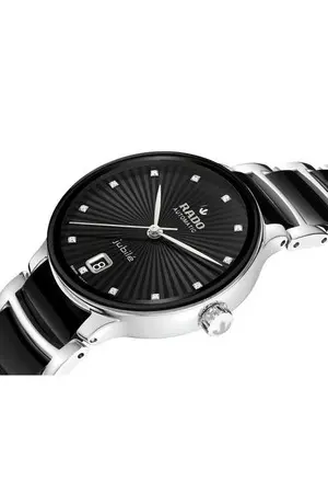 RADO Centrix Automatic Diamond Bracelet Watch - Black/silver
