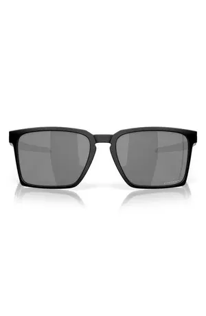 Oakley Exchange Sun 56mm Polarized Rectangular Sunglasses - Shiny Black