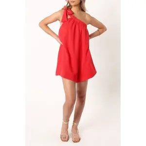 PETAL & PUP Miffy One-shoulder Cotton Romper - Red
