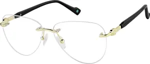 Zenni Aviator Rimless Glasses - Gold