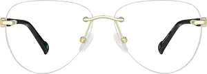 Zenni Aviator Rimless Glasses - Gold