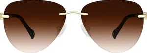 Zenni Aviator Rimless Glasses - Gold