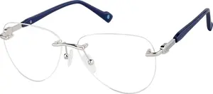 Zenni Aviator Rimless Glasses - Silver