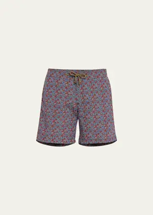CHARVET X THORSUN Dotted Checks Swim Shorts - Merlot