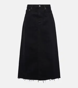 AGOLDE Della Denim Midi Skirt - Black