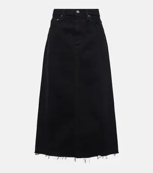 AGOLDE Della Denim Midi Skirt - Black