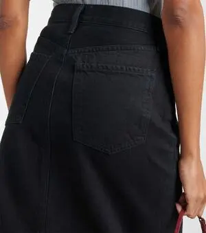 AGOLDE Della Denim Midi Skirt - Black