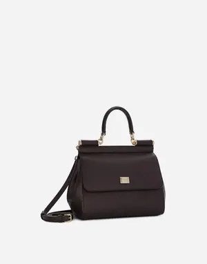 Dolce & Gabbana Small Sicily Handbag In Dauphine Calfskin - Purple