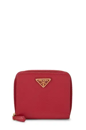 Prada Saffiano Coin Purse - Red