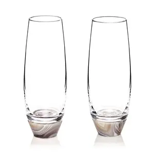 ANNA NEW YORK Elevo Champagne Glasses, Set Of 2 - Clear