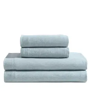Calvin Klein Modern Melange Jersey 4 Piece Sheet Set, King Aqua Blue