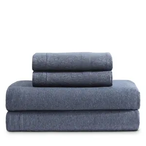 Calvin Klein Modern Melange Jersey 4 Piece Sheet Set, King Dark Blue