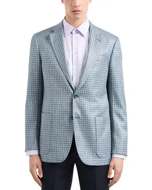 Emporio Armani Regular Fit Madras Plaid Blazer