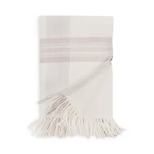 POM POM AT HOME Geneva Plaid Throw - Ivory/taupe