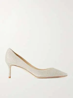 JIMMY CHOO Romy 60 Glittered Leather Pumps