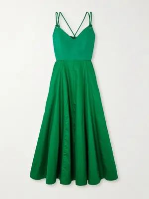 green emerald velvet dress Green Floral Print Viscose Maxi Dress main image 0
