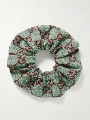 New Gucci Logo Crystal Scrunchie W/Box Lavender Yellow $_12.JPG?set_id=880000500F main image 4