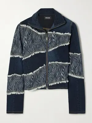 Ahluwalia Frayed Patchwork Recycled Denim Jacket