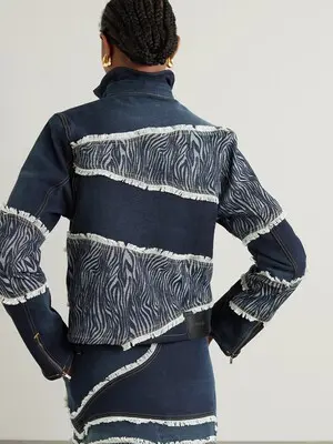 Ahluwalia Frayed Patchwork Recycled Denim Jacket