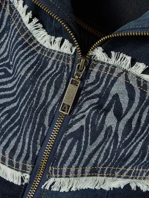 Ahluwalia Frayed Patchwork Recycled Denim Jacket