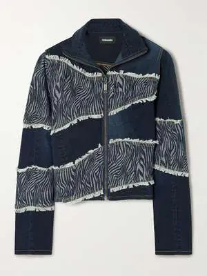 Ahluwalia Frayed Patchwork Recycled Denim Jacket