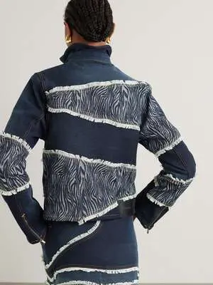Ahluwalia Frayed Patchwork Recycled Denim Jacket