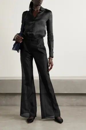 Gabriela Hearst Rhein Silk-organza Flared Pants