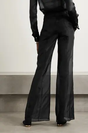 Gabriela Hearst Rhein Silk-organza Flared Pants