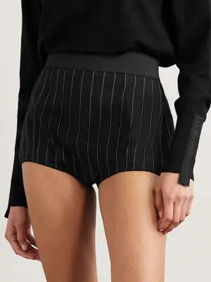 Dolce & Gabbana Pinstriped Wool-blend Twill Shorts