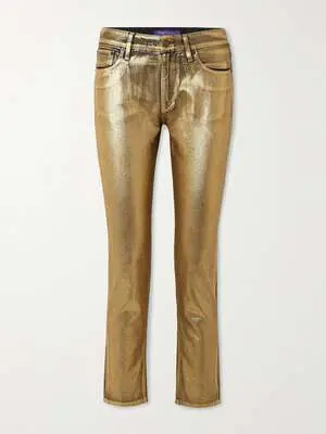 Ralph Lauren Metallic Coated Skinny Jeans