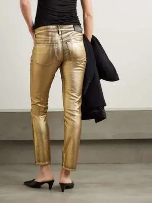 Ralph Lauren Metallic Coated Skinny Jeans
