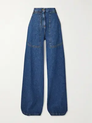 Etro High-rise Wide-leg Cargo Jeans - Blue