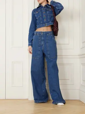 Etro High-rise Wide-leg Cargo Jeans - Blue